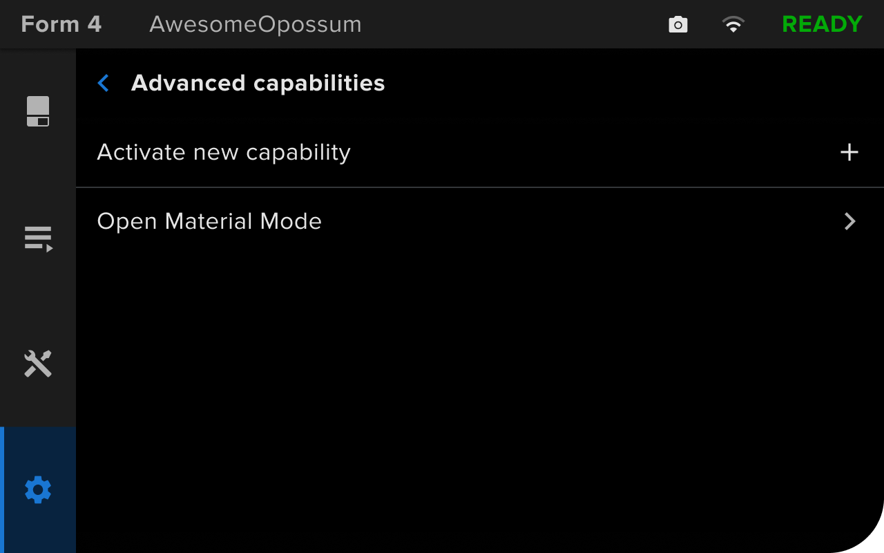 Setting up Open Material Mode (SLA)